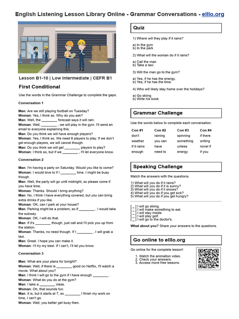ELLLO B1 10C First Conditional | PDF
