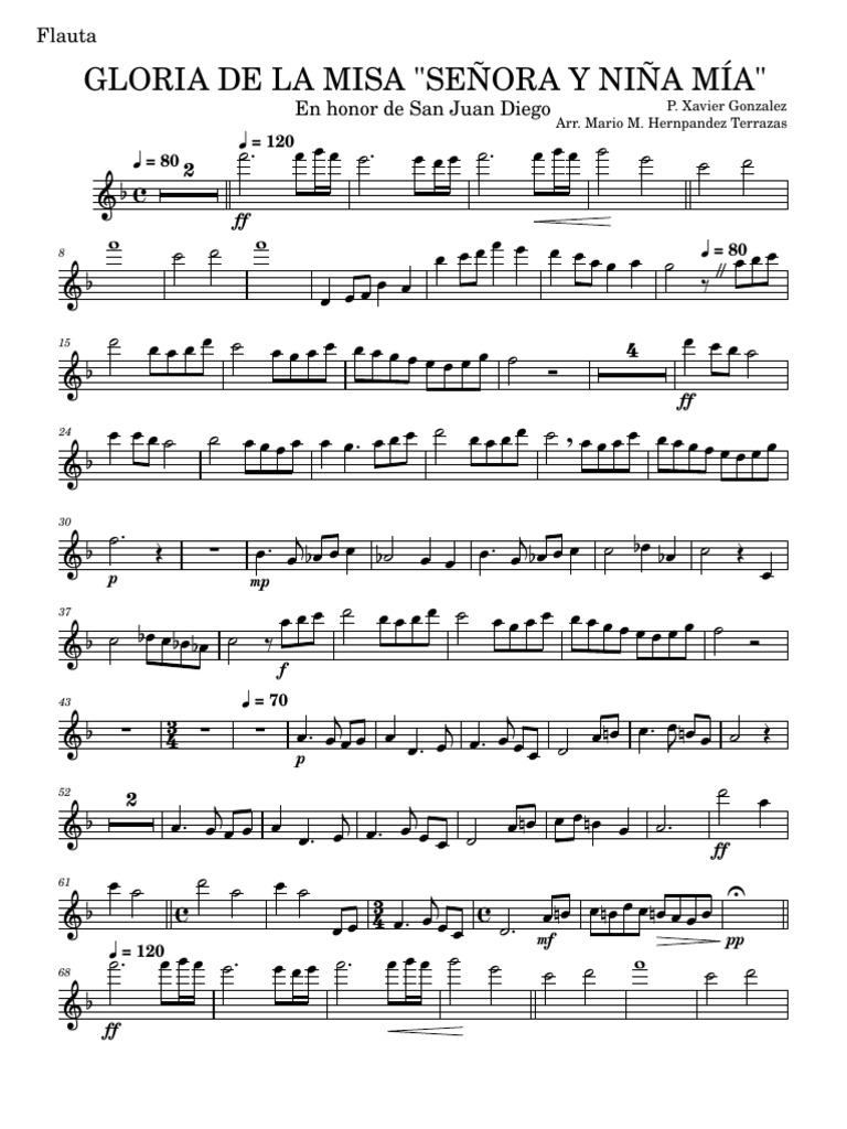 GLORIA - MISA SEÑORA Y NIÑA MÍA - ORQUESTAL-Flauta | PDF | Comics ...