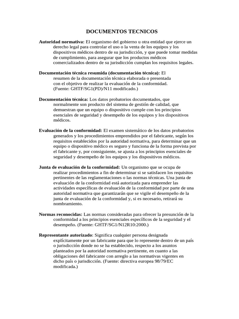 DOCUMENTOS TECNICOS | PDF | Dispositivo médico | Evaluación
