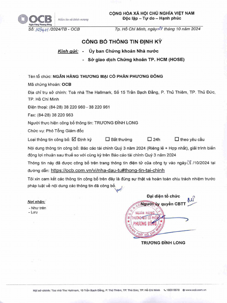 OCB_20241028155317_20241028-ocb-bctc-rieng-le-quy-3-2024 | PDF