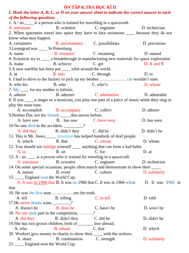 Ôn Ktra Hkii - 11 T 3 | PDF | Outer Space | Spaceflight