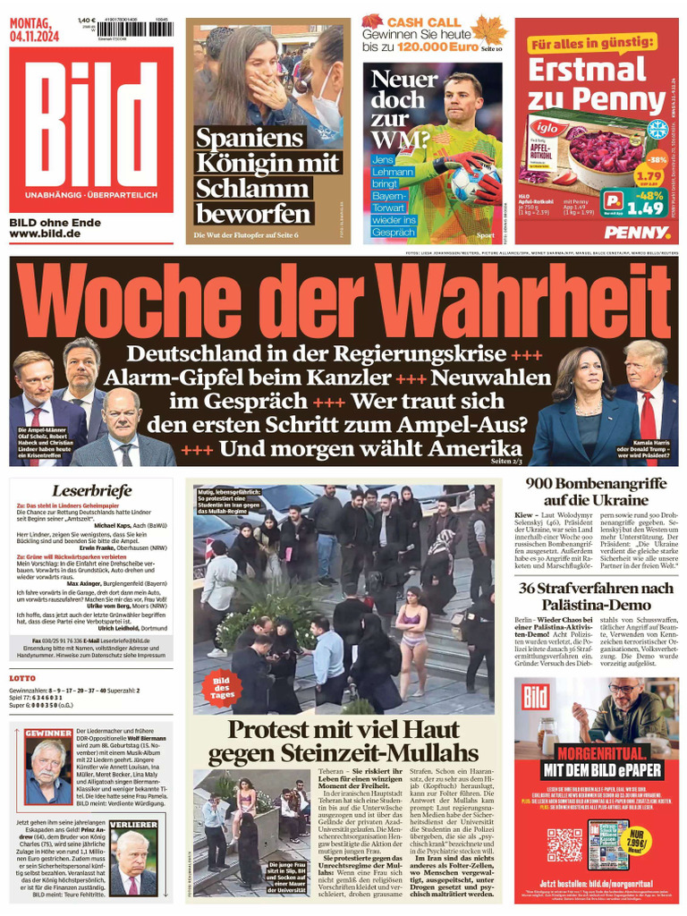 Bild Zeitung Vom 04. November 2024 | PDF