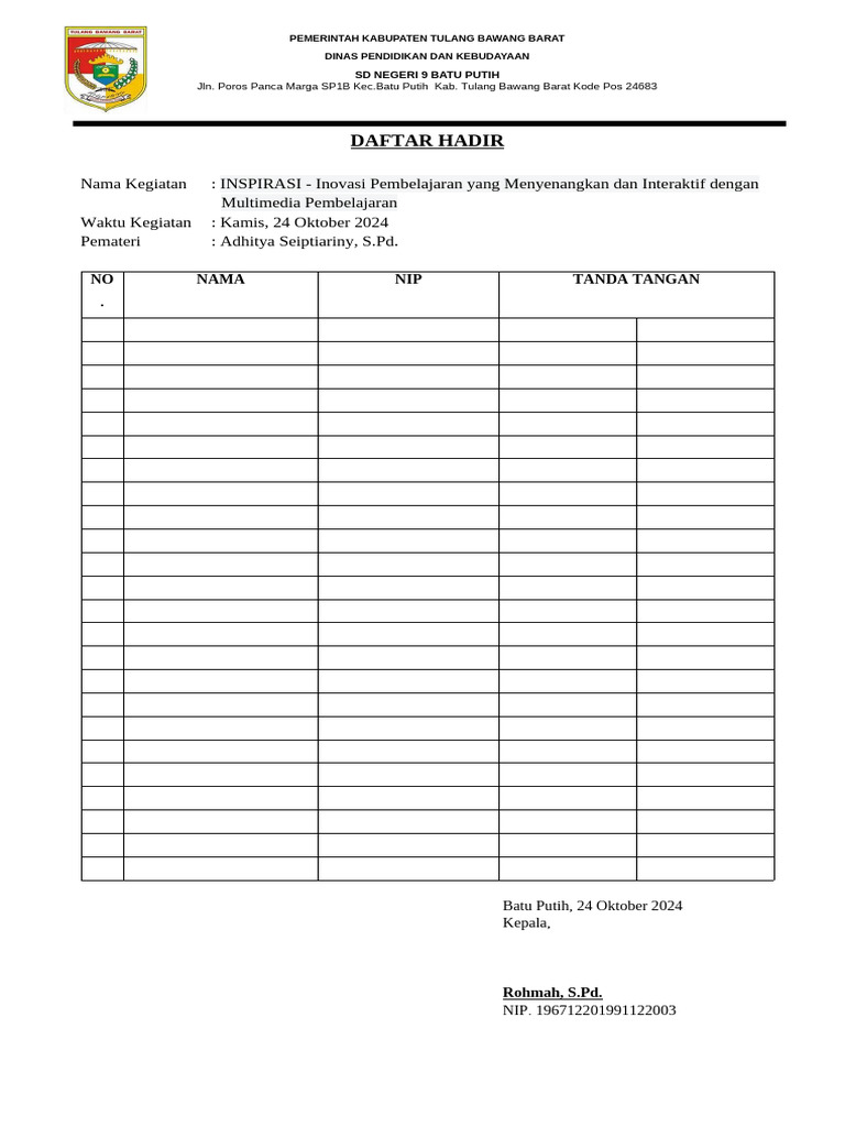 SPT Admin Pendataan Capesun Tahun 2020 | PDF
