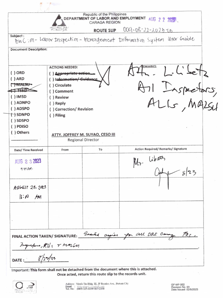 BWC M-Labor Inspection-Management Information System User Guide | PDF