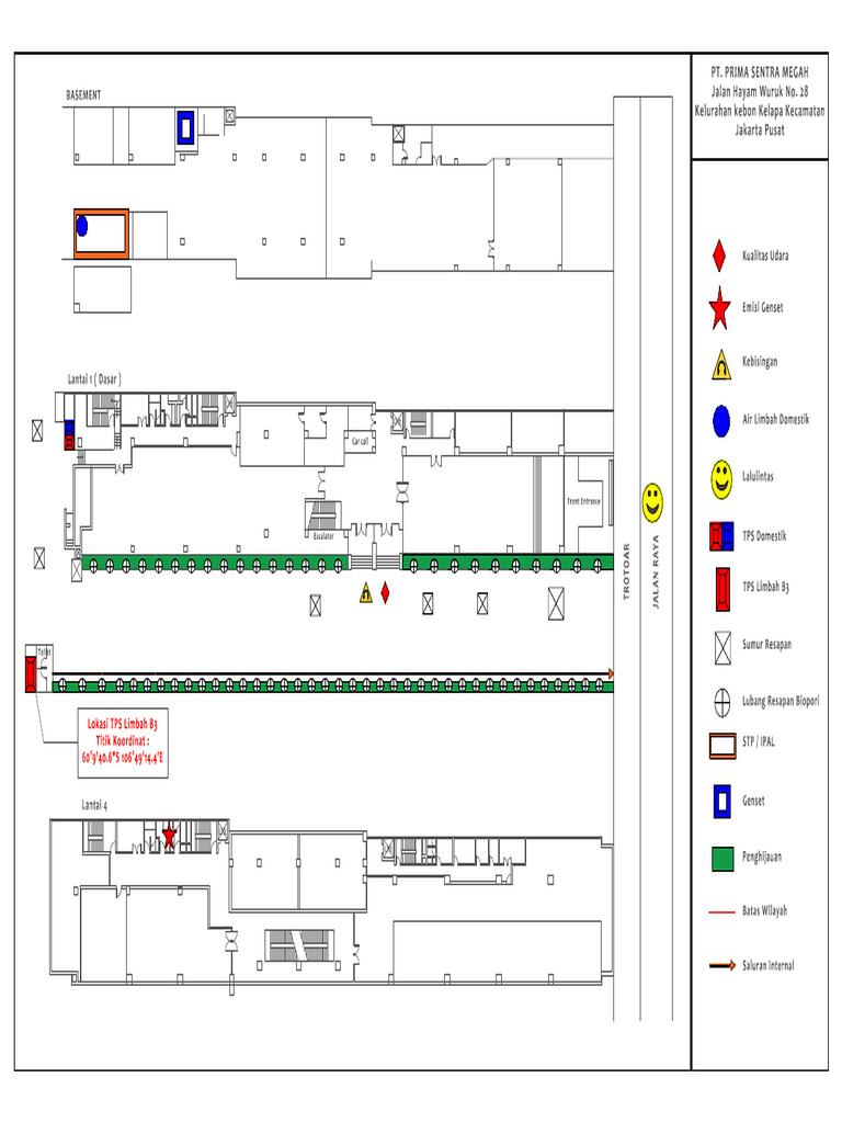 Layout Gedung Dengan Penandaan Limbah B3 | PDF