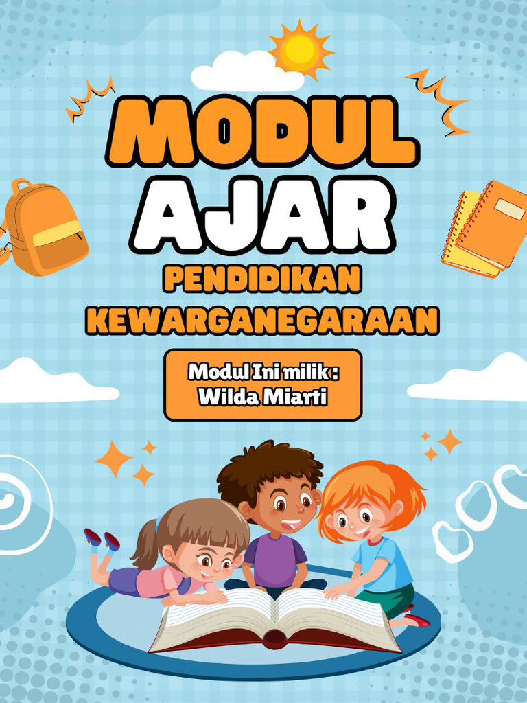 Biru Ilustrasi Lucu Cover Modul Pembelajaran Siswa Dokumen A4 | PDF
