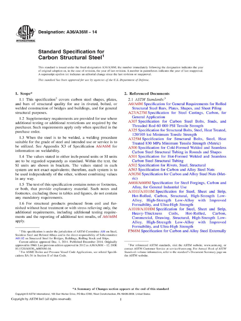 ASTM A36 - A36M - 14 | PDF
