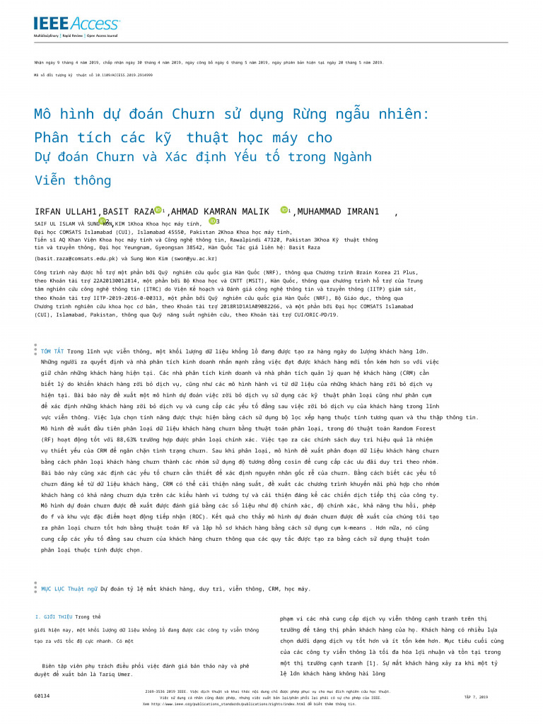 A Churn Prediction Model Using Random Forest Analysis of Machine ...