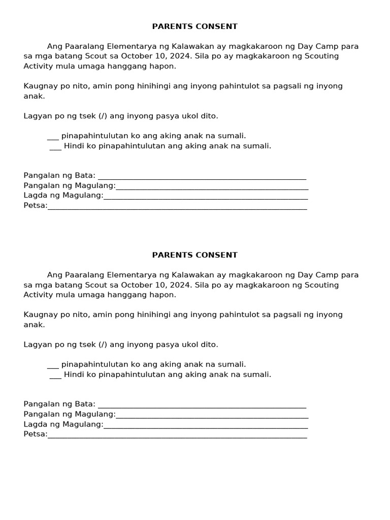 Parents Consent | PDF