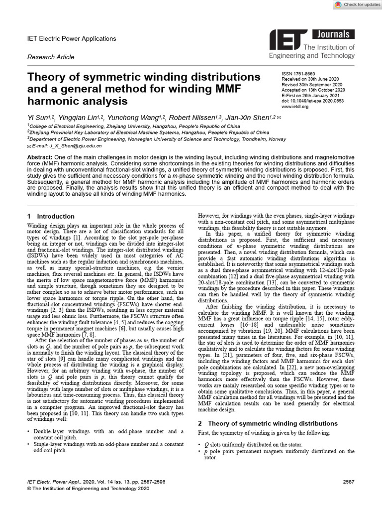 IET Electric Power Appl - 2021 - Sun - Theory of symmetric winding ... IET Electric Power Appl - 2021 - Sun - Theory of symmetric winding ...