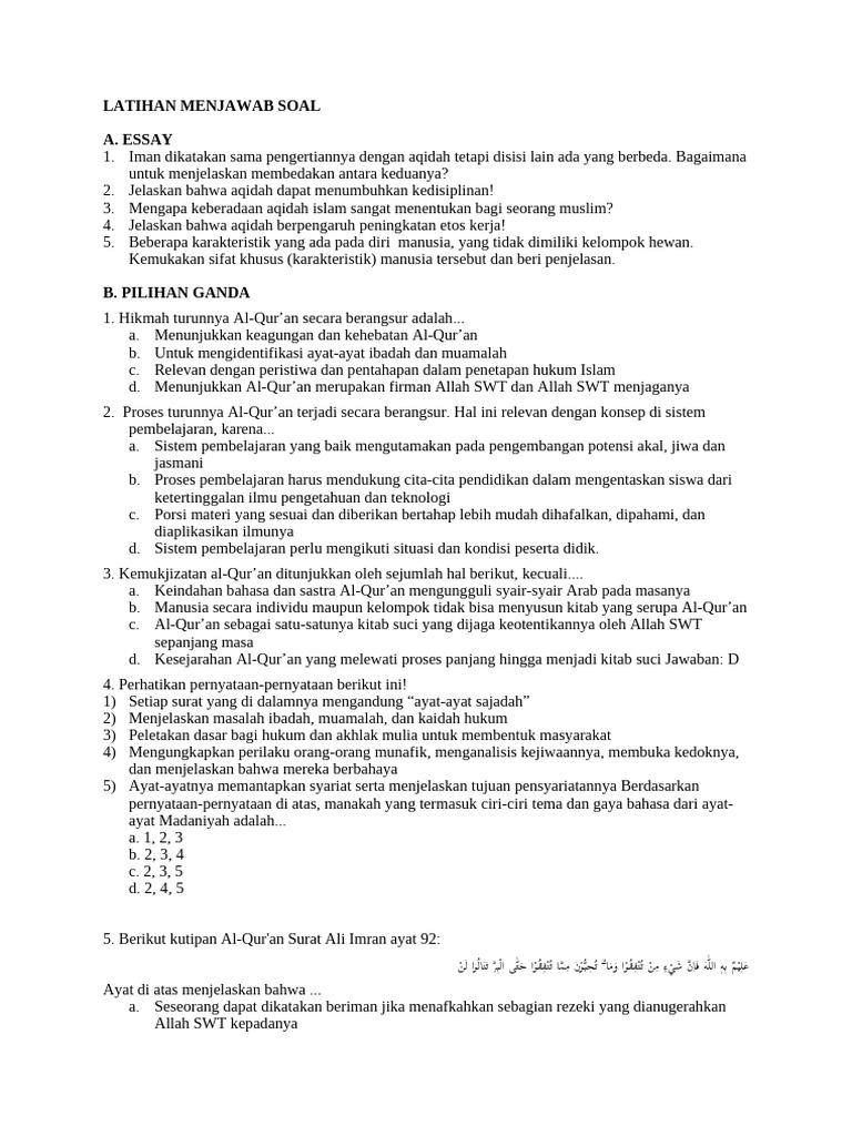 1.Latihan Menjawab Soal 26-9-2024 | PDF