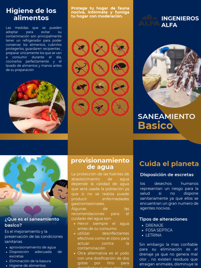 Triptico Saneamiento Ok | PDF | Agua | Saneamiento