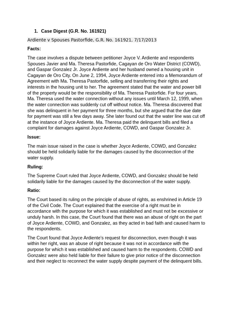 Case Digest 1-10,finals | PDF | Defamation | Negligence