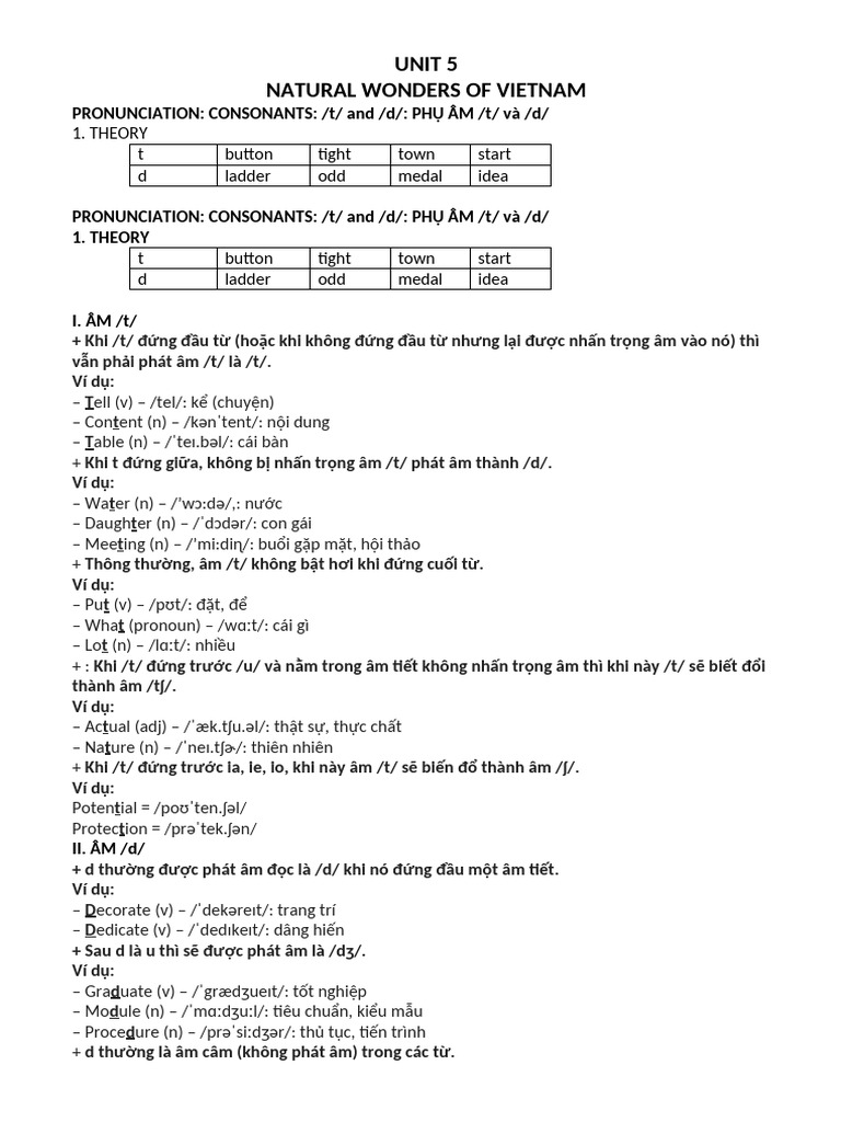 BT Bổ Trợ Anh 6 Global HKI HS UNIT 5 NATURAL WONDERS OF VIET NAM | PDF