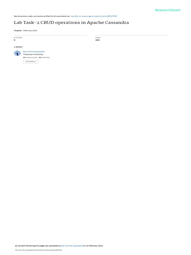 LabTask CassendraCRUDoperations | PDF | Relational Database | Data