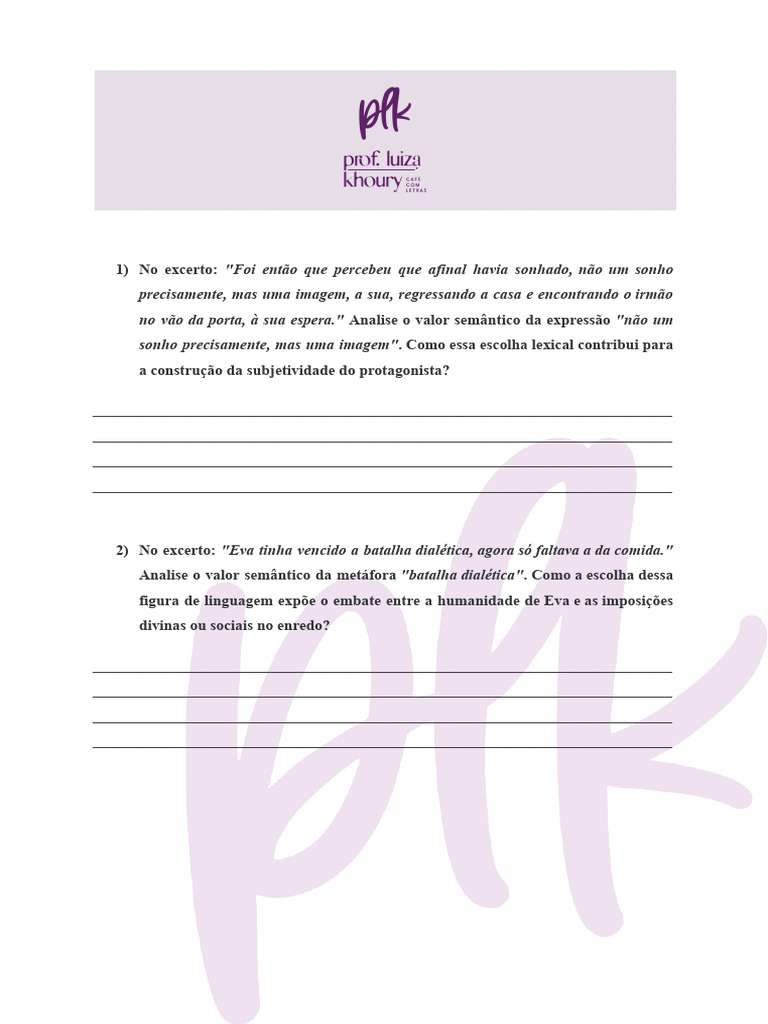 Caim - Lista 2 | PDF | Narrativa | Adão e Eva