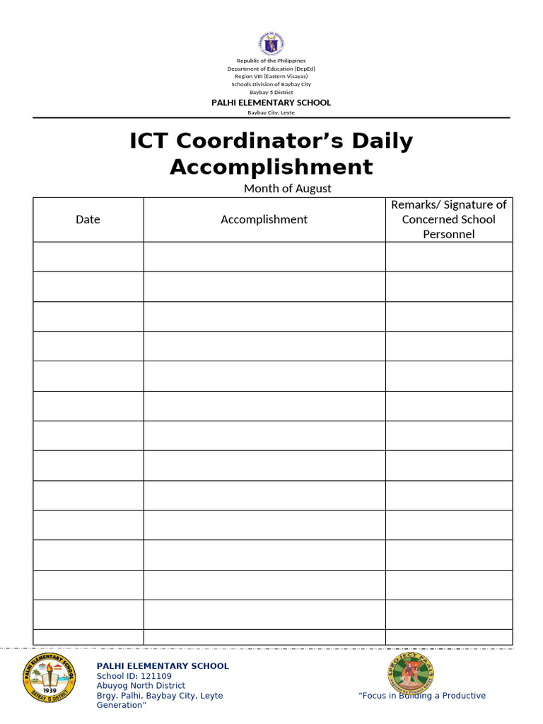 ICT Daily Accomplisment | PDF