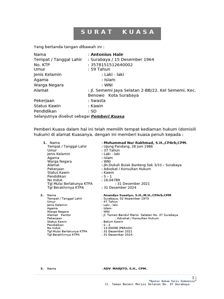 SK PDT PHI - Antonius Hale-CV. Moeng | PDF