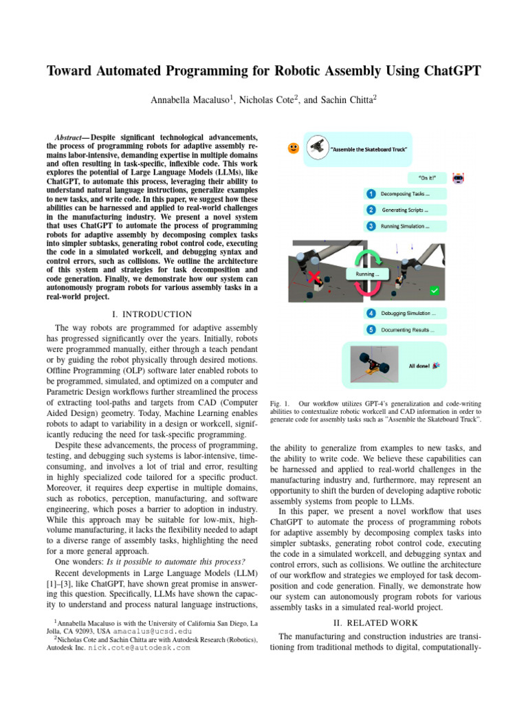 1Macaluso et al. - 2024 - Toward Automated Programming for Robotic Assembly | PDF | Computer ...