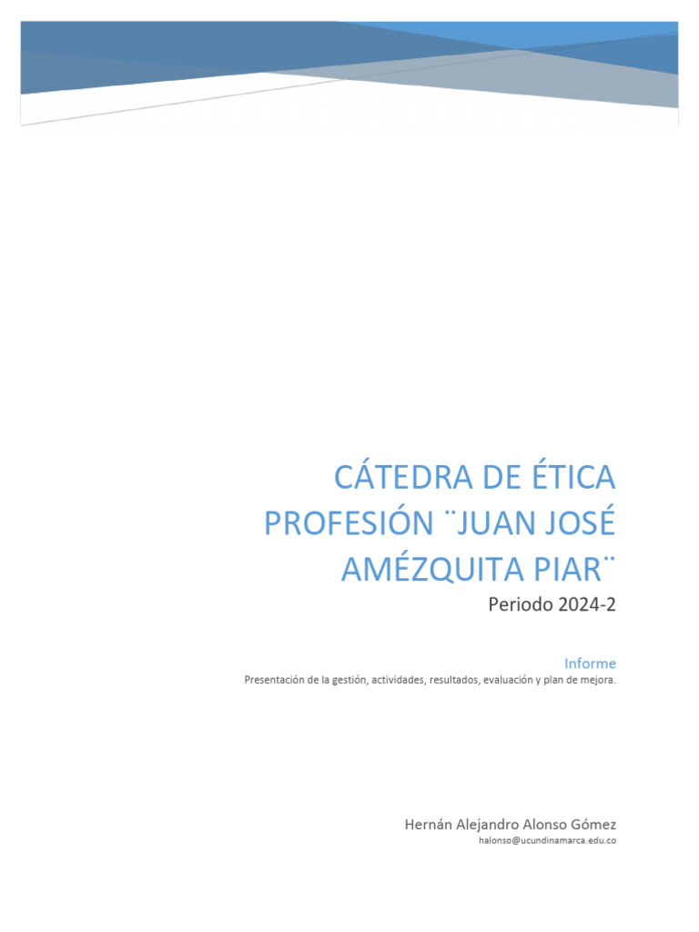 Informe Catedra de Etica Profesional 2024-2 | PDF | Contador | Evaluación