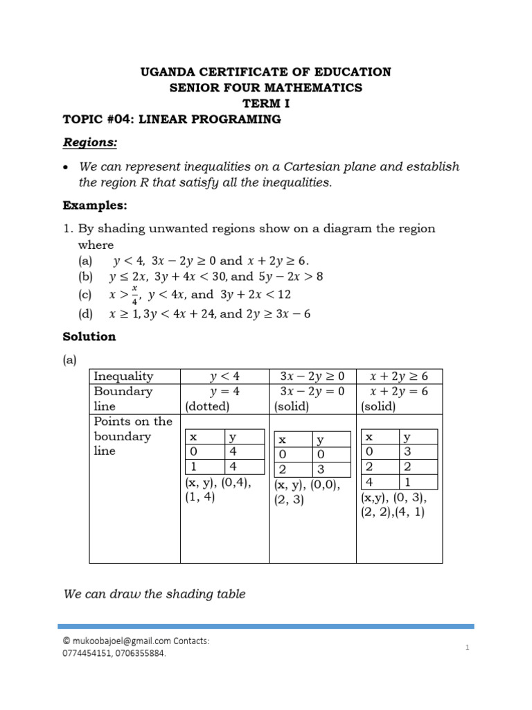 #04 LINEAR PROGRAMING | PDF | Bus | Inequality (Mathematics) #04 LINEAR PROGRAMING | PDF | Bus | Inequality (Mathematics)