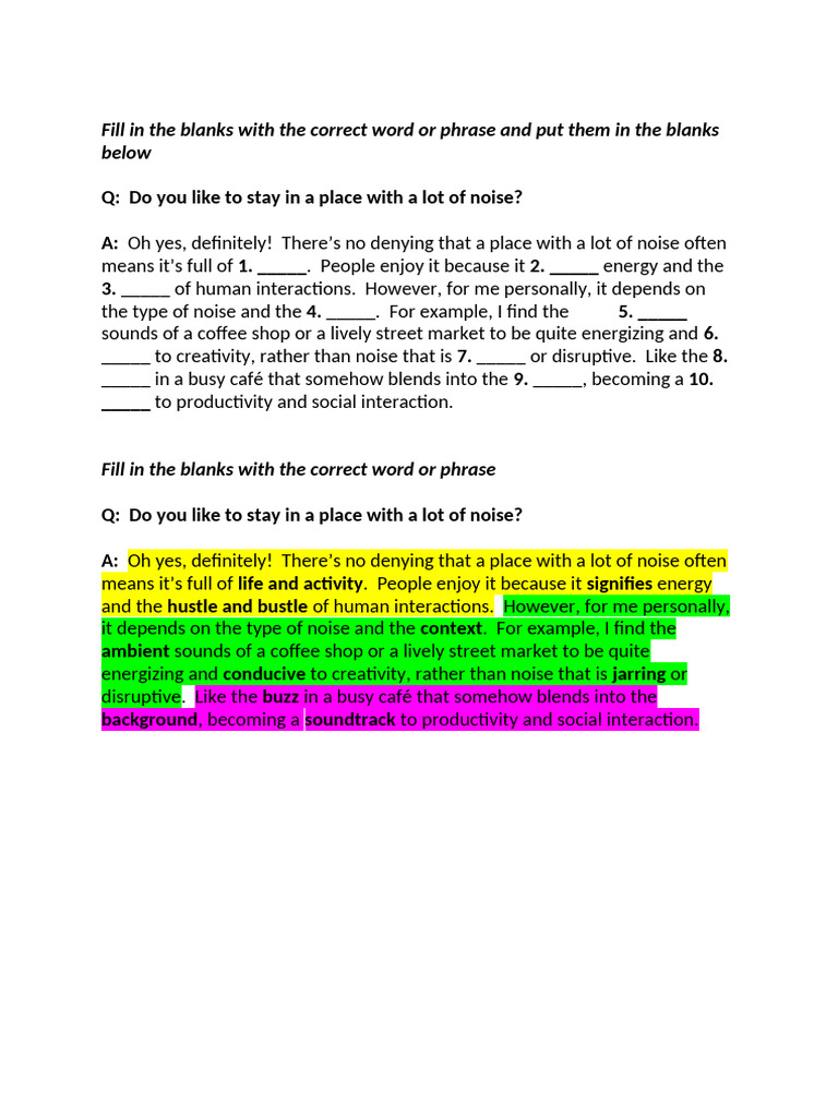 (25 Bản) Positive Agreement Gap Fill | PDF