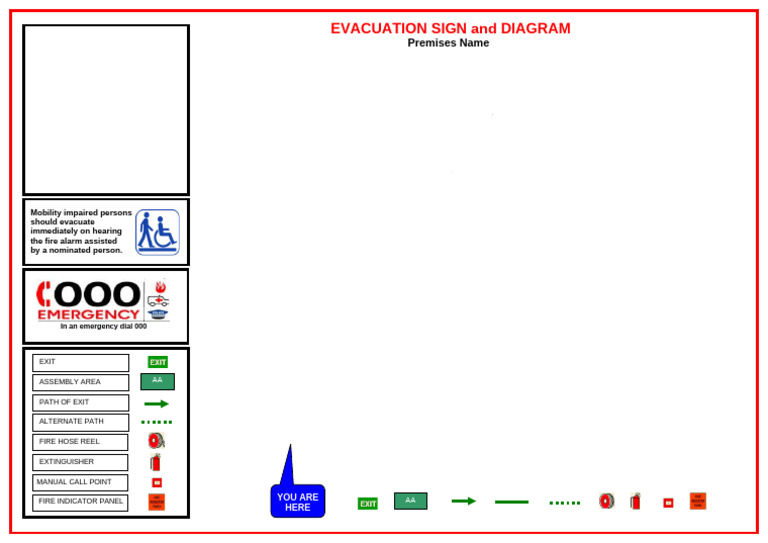 Evacuation Sign A4 Landscape | PDF