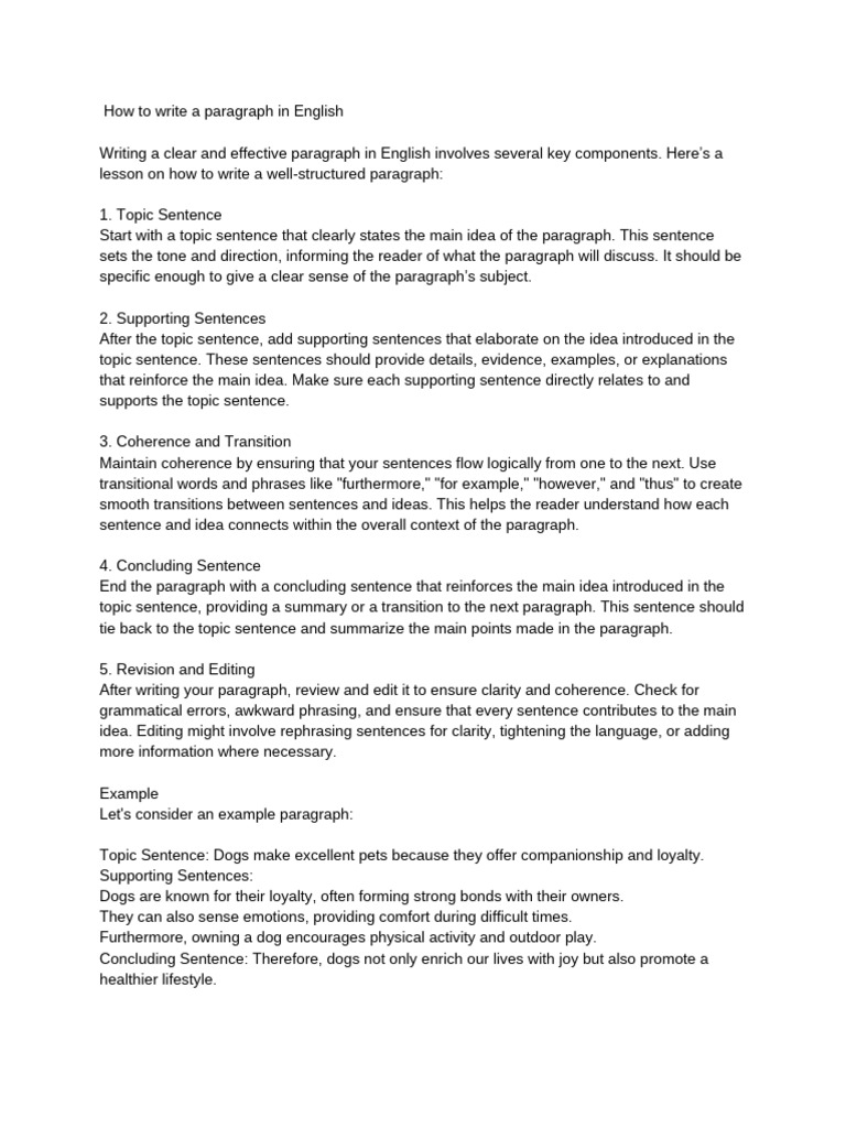 Writing Effective English Paragraphs | PDF | Paragraph | English Language