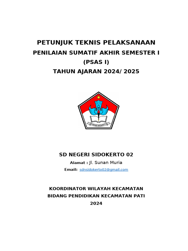 PETUNJUK TEKNIS PSAS I 2024 - 20245 | PDF