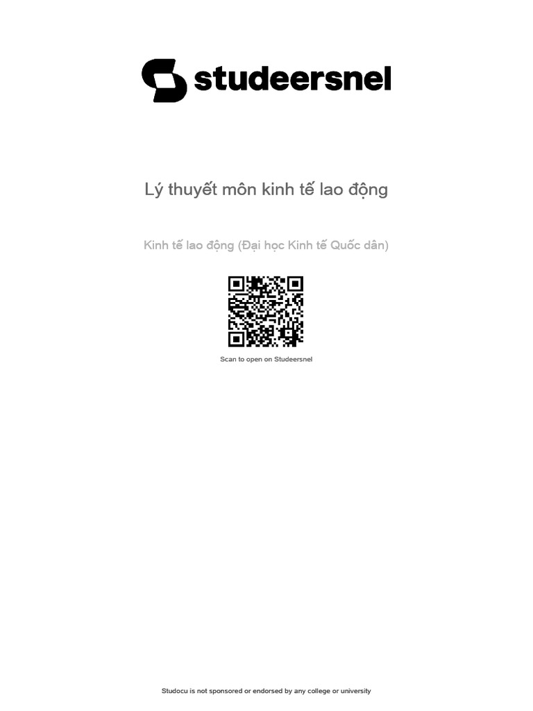 Ly Thuyet Mon Kinh Te Lao Dong | PDF