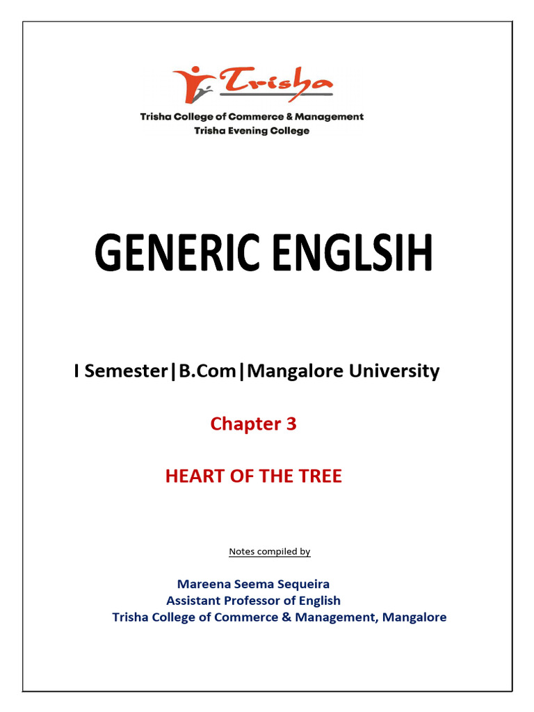 English - 3. Heart of The Tree Summary | PDF | Trees | Poetry