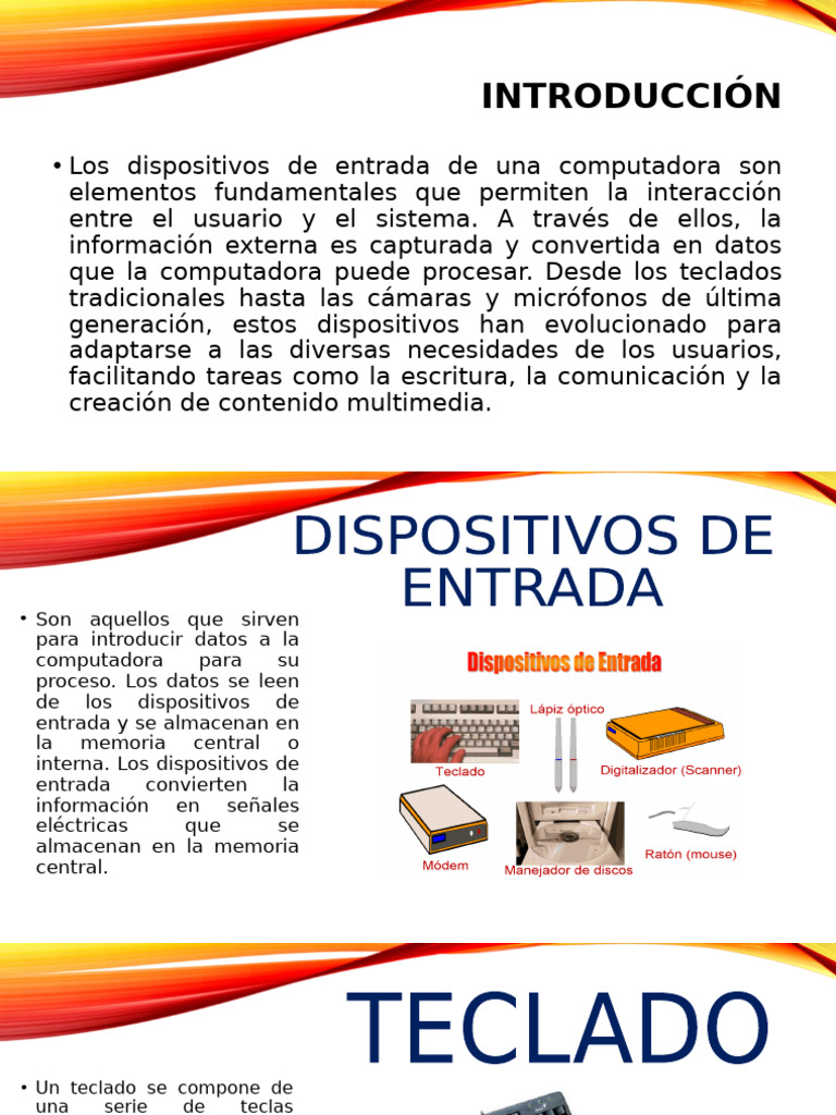 Dispositivos de Entrada | PDF | Hardware de la computadora | Periférico