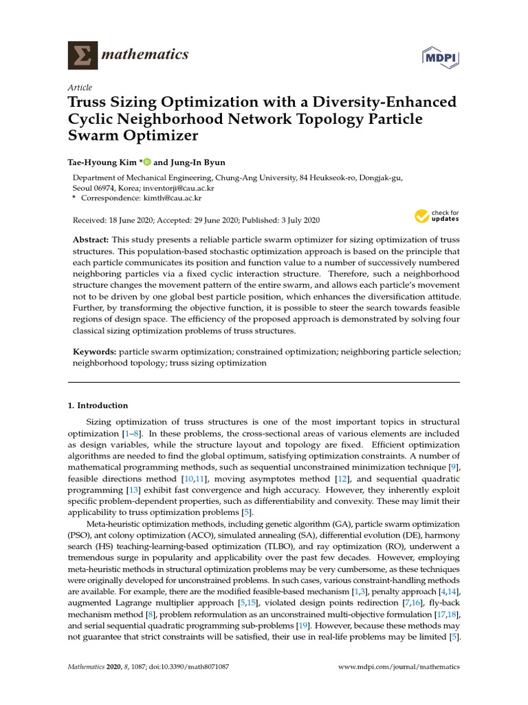 Diversity-Enhanced Cyclic Neighborhood Network Topology Particle Swarm Optimizer - 2020 | PDF ...