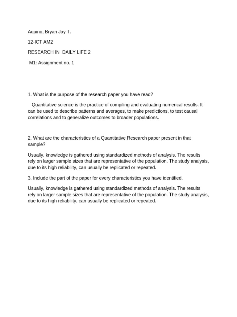 Assignment M1 | PDF