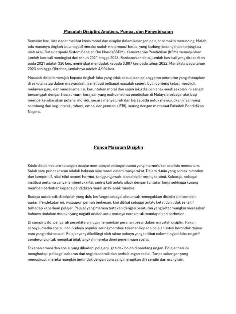 Masalah Disiplin | PDF