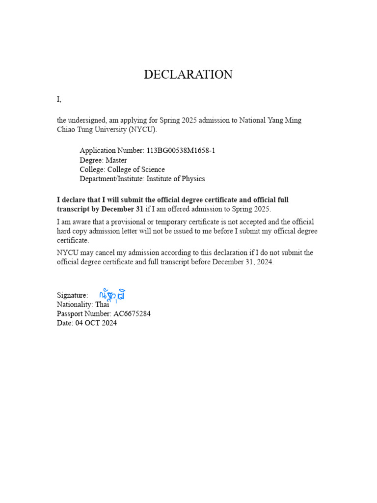 113 2 Declaration | PDF