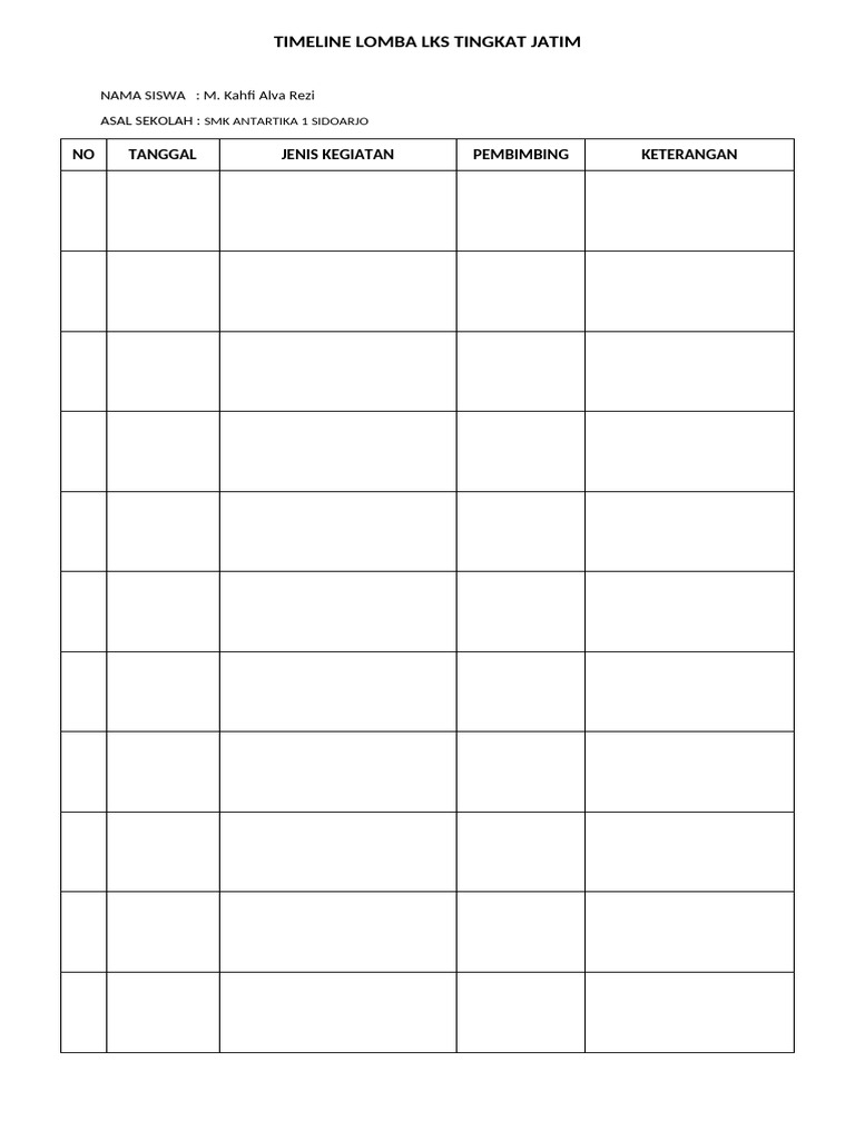 Timeline Lomba Lks Tingkat Jatim | PDF