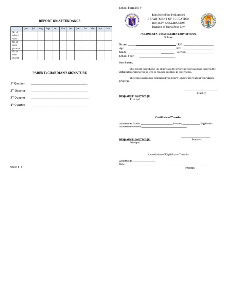 SF9-ES-GRADE-4-6 | PDF | Learning | Behavior Modification