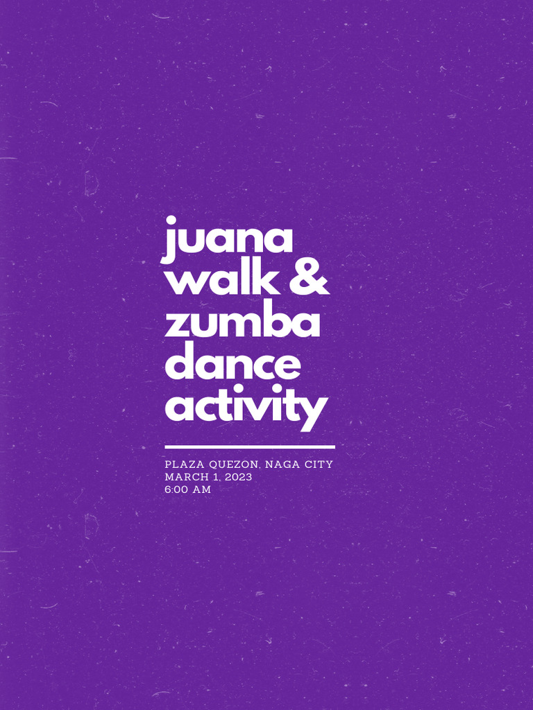 Juana Walk & Zumba Dance Activity | PDF