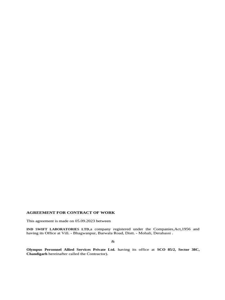 Revised Contract Agreement ISLL DB OLYMPUS | PDF | Employment | Labor