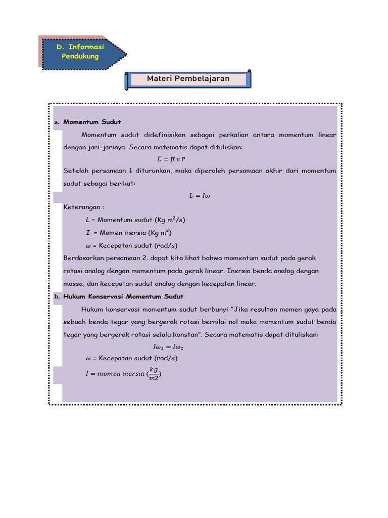 LKPD Siklus 3 Momentum Sudut Novita Pratama Tugas Arif Ramadhan Alicakra Xi F4 03 | PDF