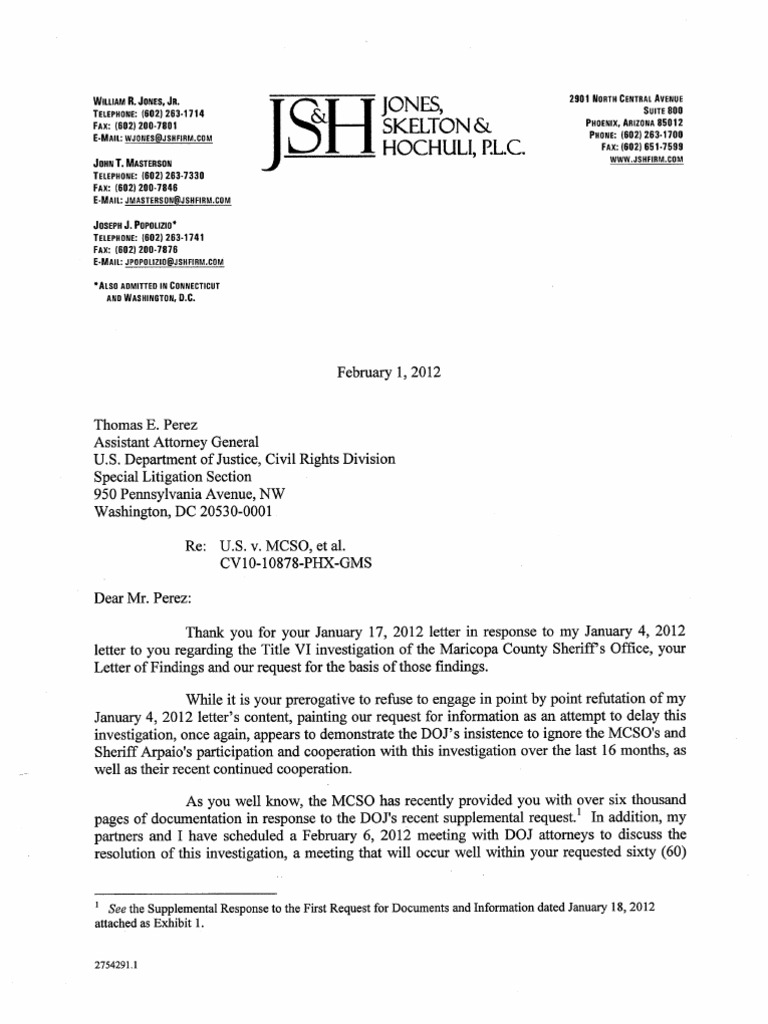 Feb 1 Doj Letter | PDF | United States Department Of Justice ...