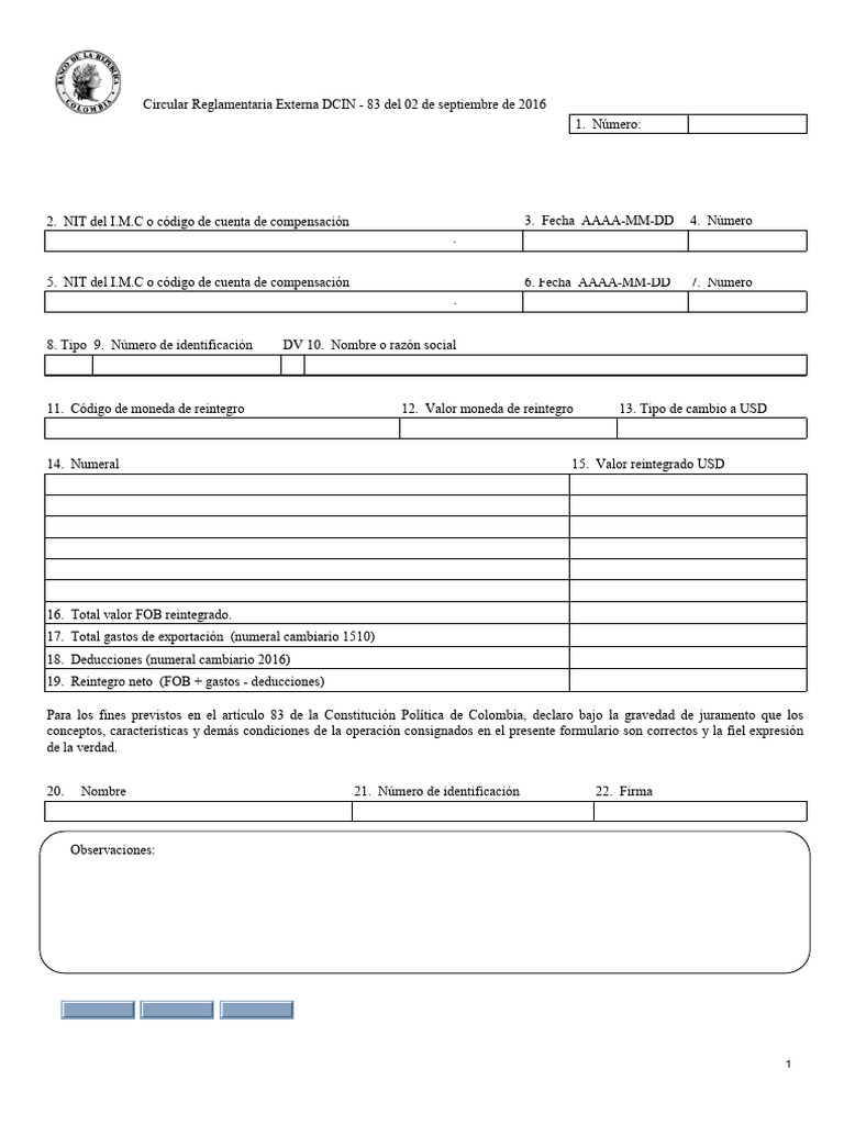 Dcin Formulario2 0 Impo-1 | PDF