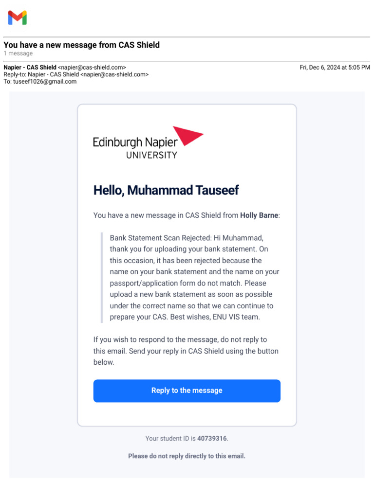 Statement Rejection Mail. 1 | PDF