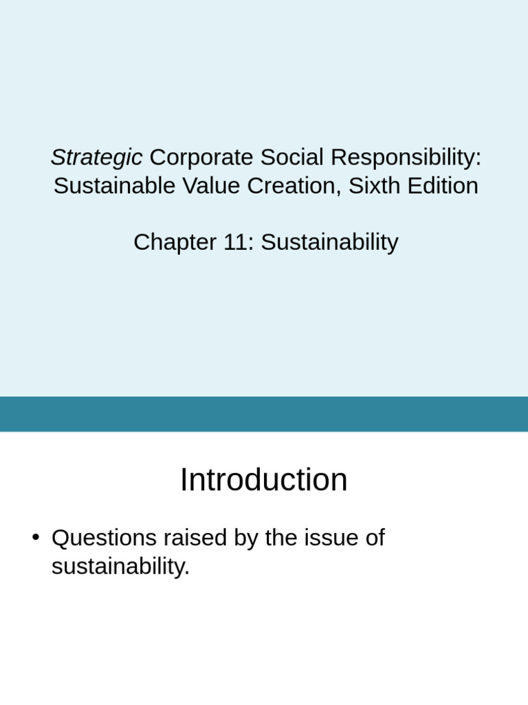 Chandler 6e Ch11 Presentation | PDF | Corporate Social Responsibility | Sustainability