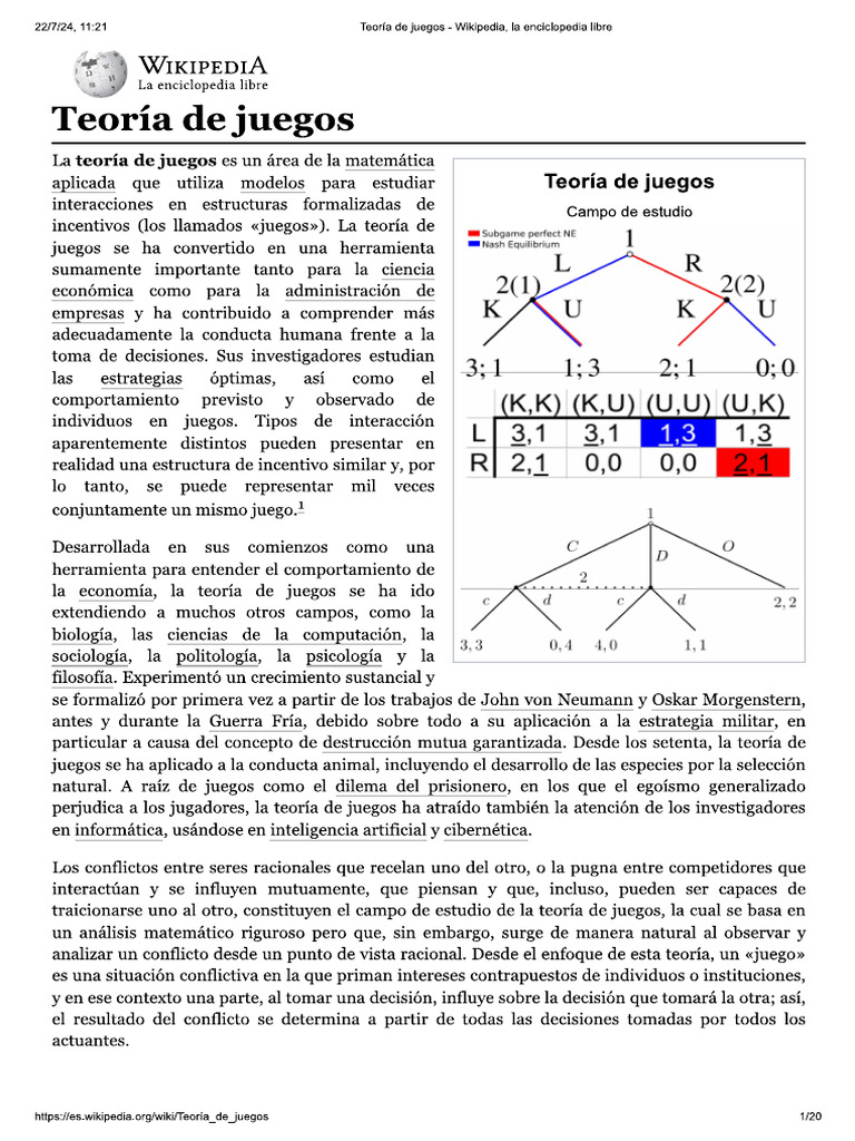 Teoria de Los Juegos | PDF