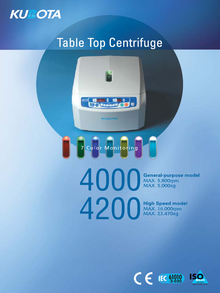 4000_4200_eng | PDF | Centrifuge | Acceleration