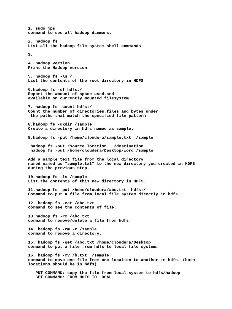 Hadoop Command Reference Guide | PDF