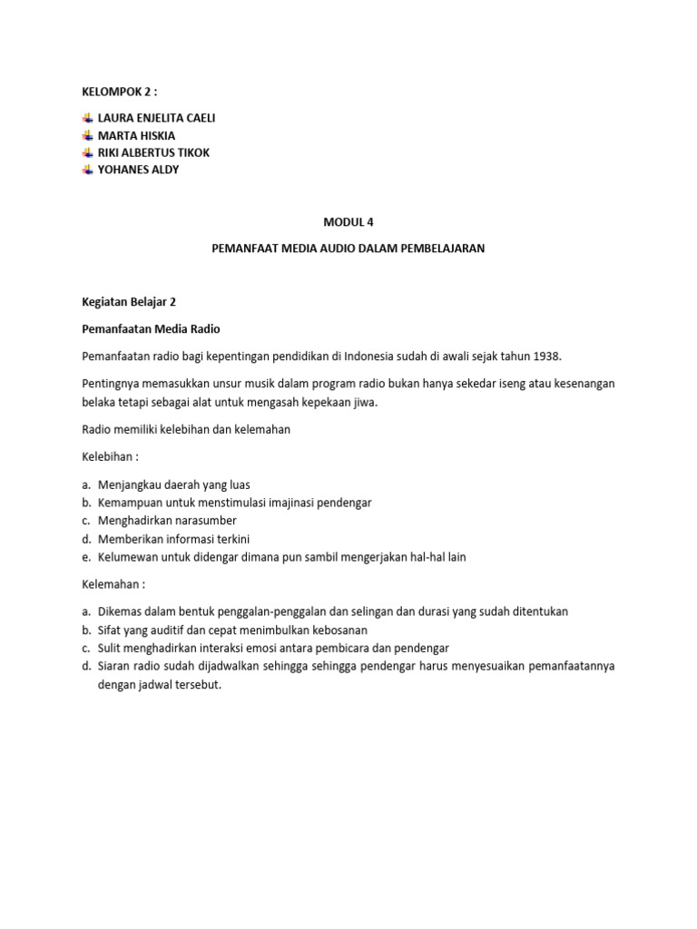 Modul 4 KB.2 Pemanfaatan Media Radio | PDF