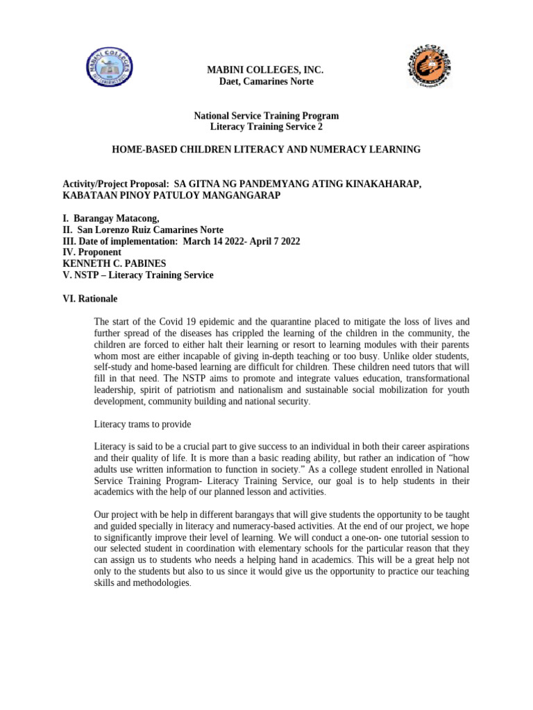 Lts New Proposal | PDF | Literacy | Learning Lts New Proposal | PDF | Literacy | Learning